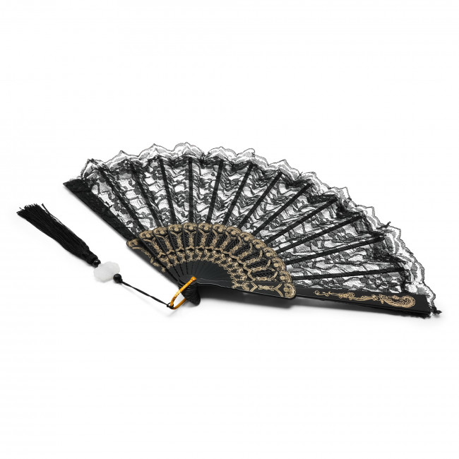 Wuu Jau Co, Inc - 15.5" Black Lace Folding Fan